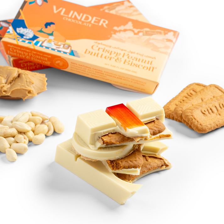 Crispy peanut butter & biscoff Chocolate Bar – Vlinder Chocolate