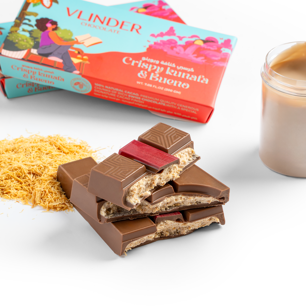 Crispy kunafa & bueno Chocolate Bar – Vlinder Chocolate